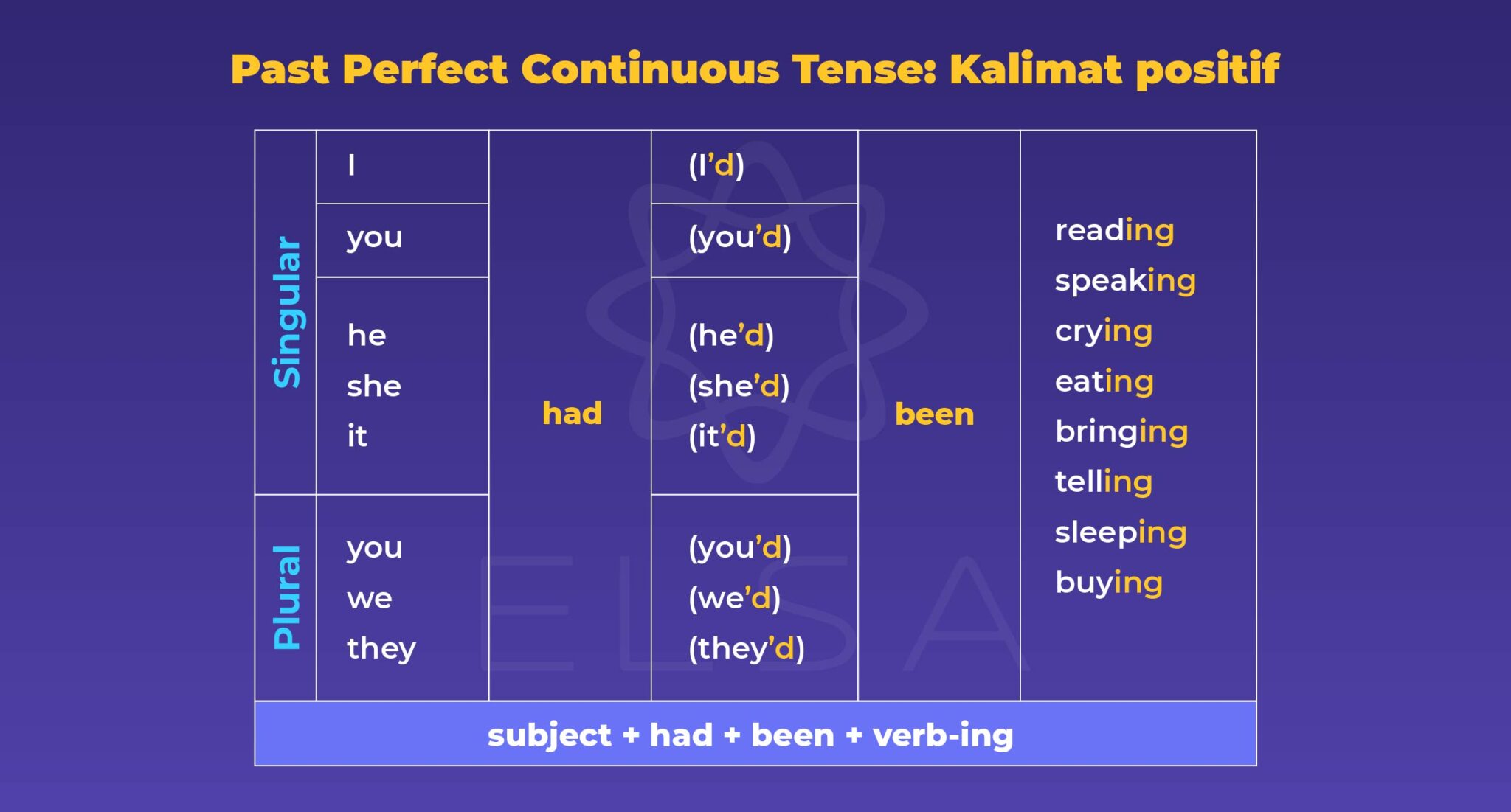 Past Perfect Continuous Tense